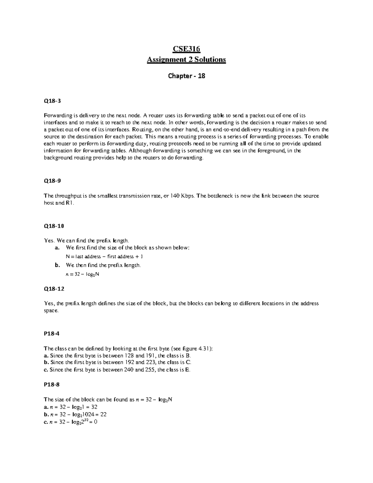 1581353275199 Assignment 2 Solution-1 - CSE 316 Assignment 2 Solutions ...