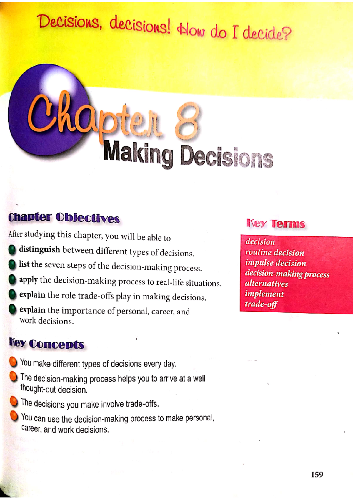 Chapter 8 - mm mm - Decisions, decisions! How do I decide? Chapter ...