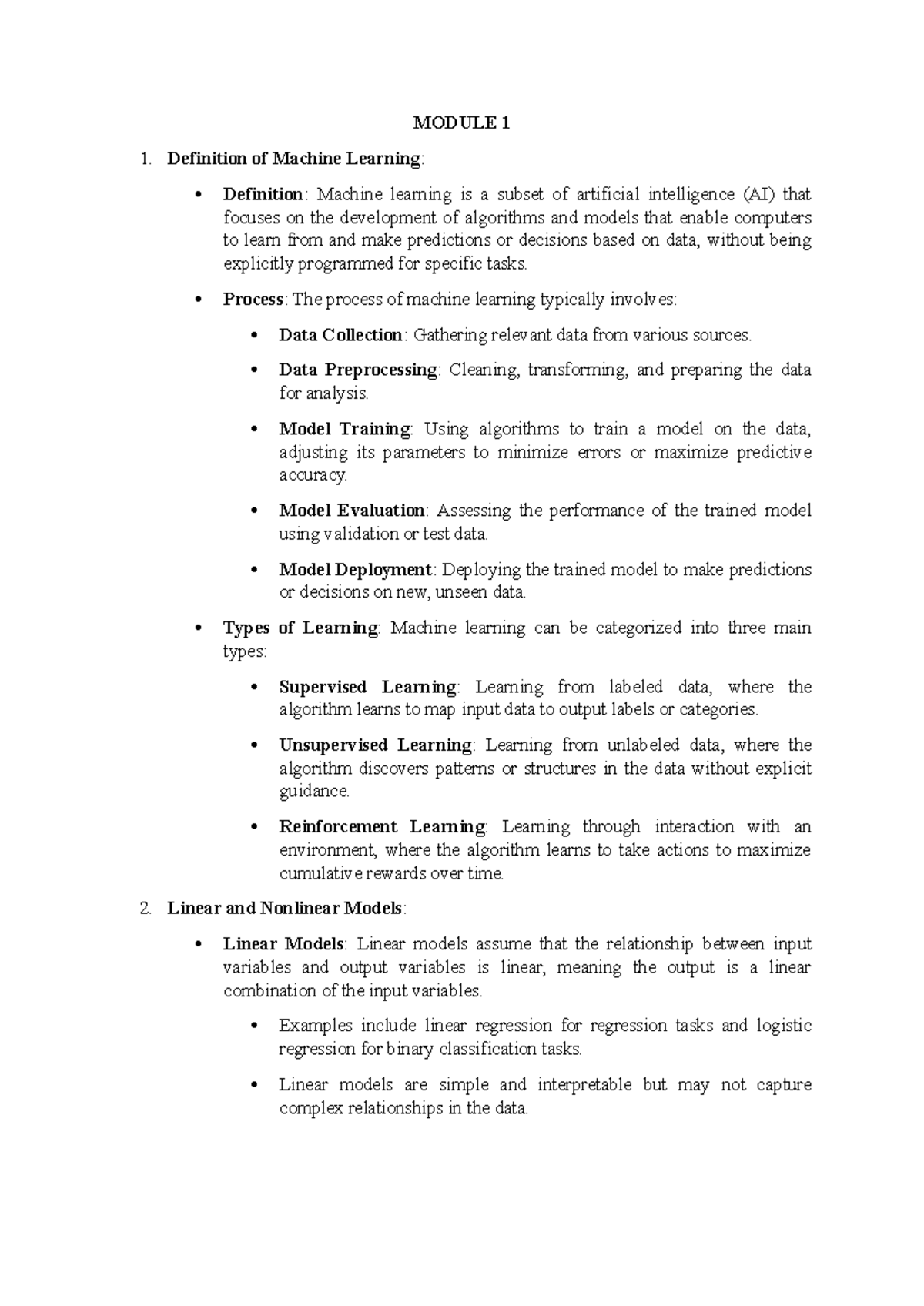 Concepts of Deep Learning Notes - MODULE 1 1. Definition of Machine ...