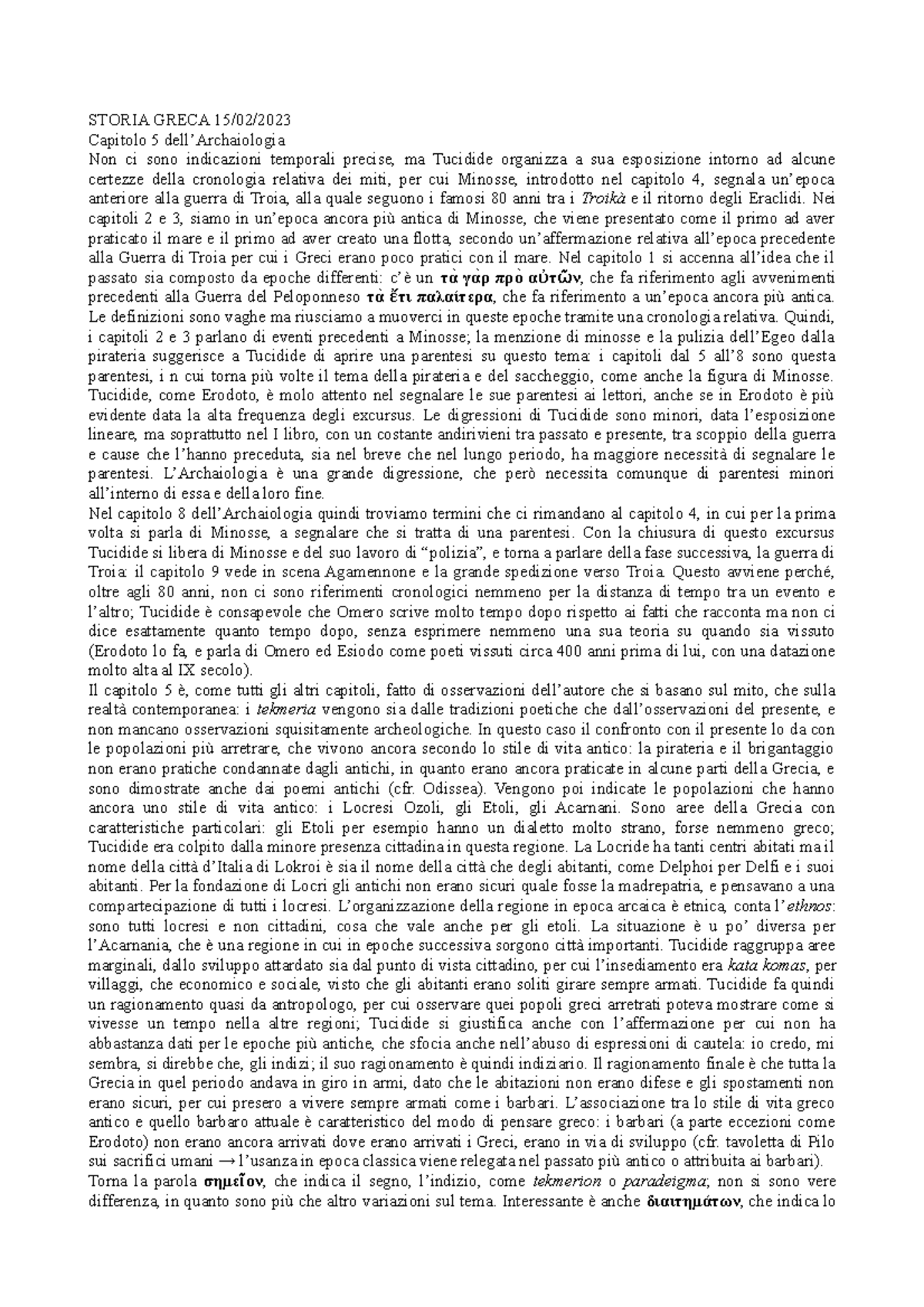 Appunti storia greca febbraio - STORIA GRECA 15/02/ Capitolo 5 dell ...