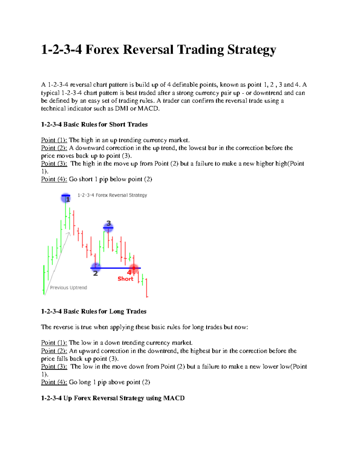 1234 forex system - 1-2-3-4 Forex Reversal Trading Strategy A 1-2-3-4 ...