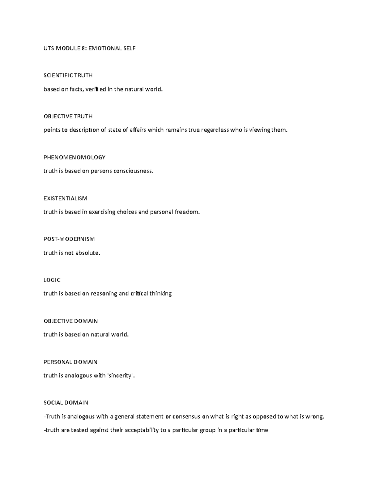 UTS Module 8 Emotional SELF - UTS MODULE 8: EMOTIONAL SELF SCIENTIFIC ...