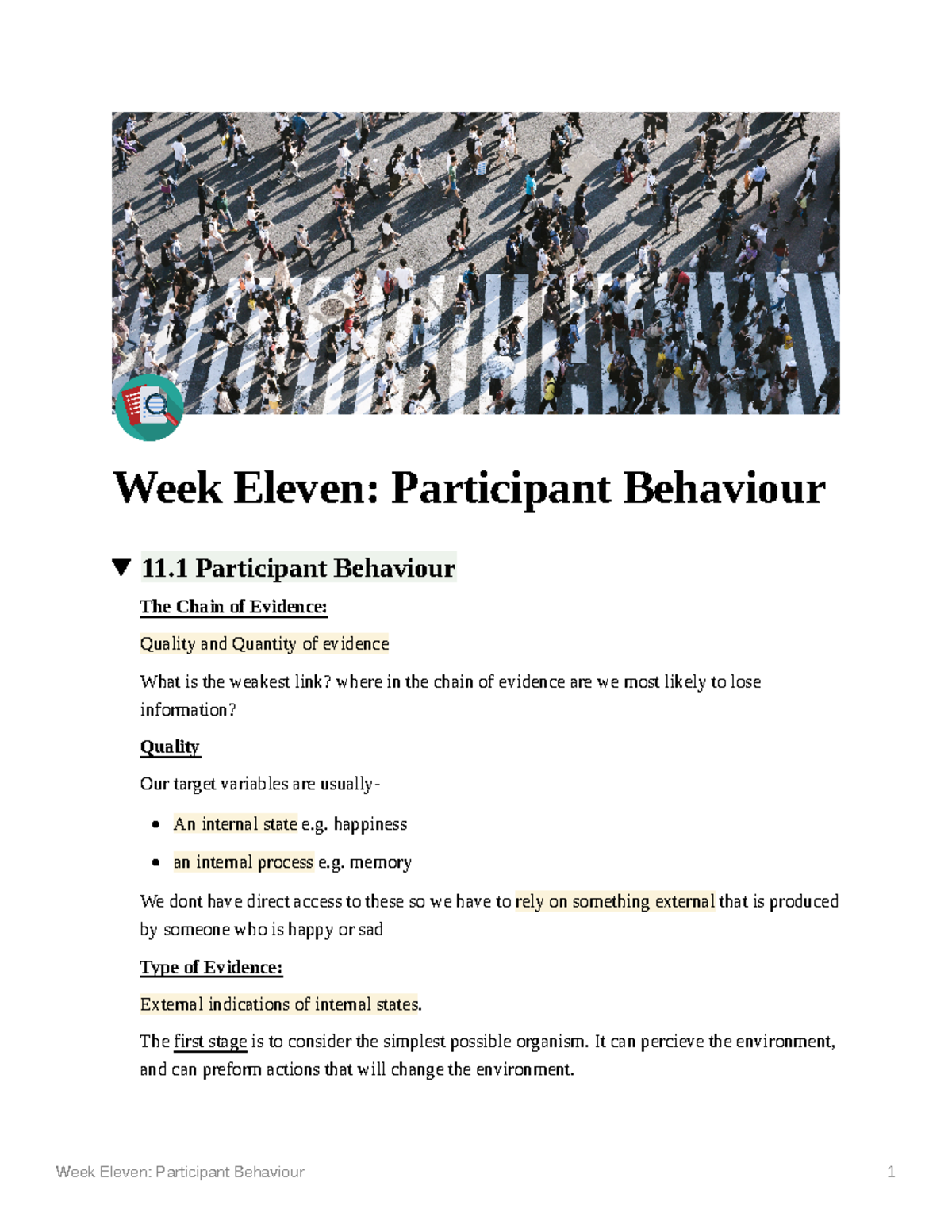 Participant Behaviour in research methods - PSYU914 - Stirling - Studocu