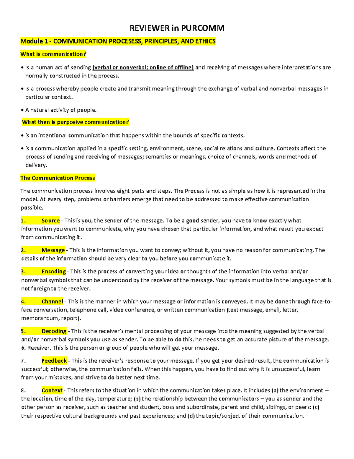 Reviewer in Purcomm - Notes - REVIEWER in PURCOMM Module 1 ...