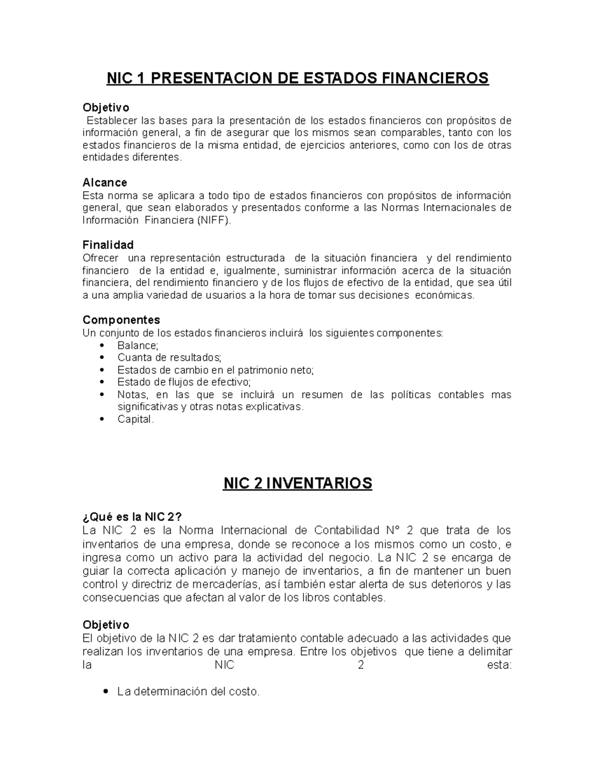 NIC 1,2,7,8,10,12 - Apuntes 1,2,7,8,00,12 - NIC 1 PRESENTACION DE ...