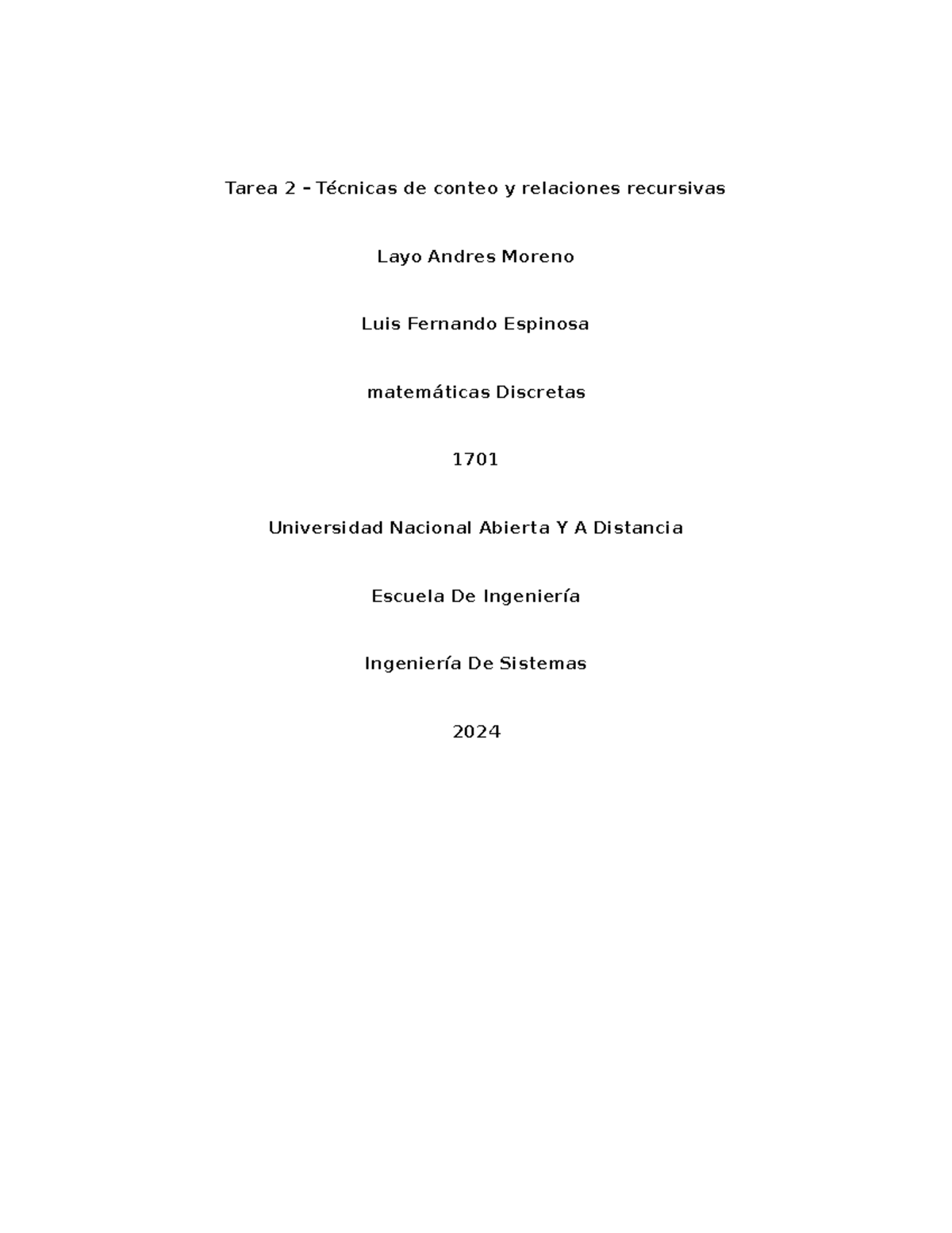 Tarea 2 1701 Layo Moreno - Tarea 2 – Técnicas de conteo y relaciones ...