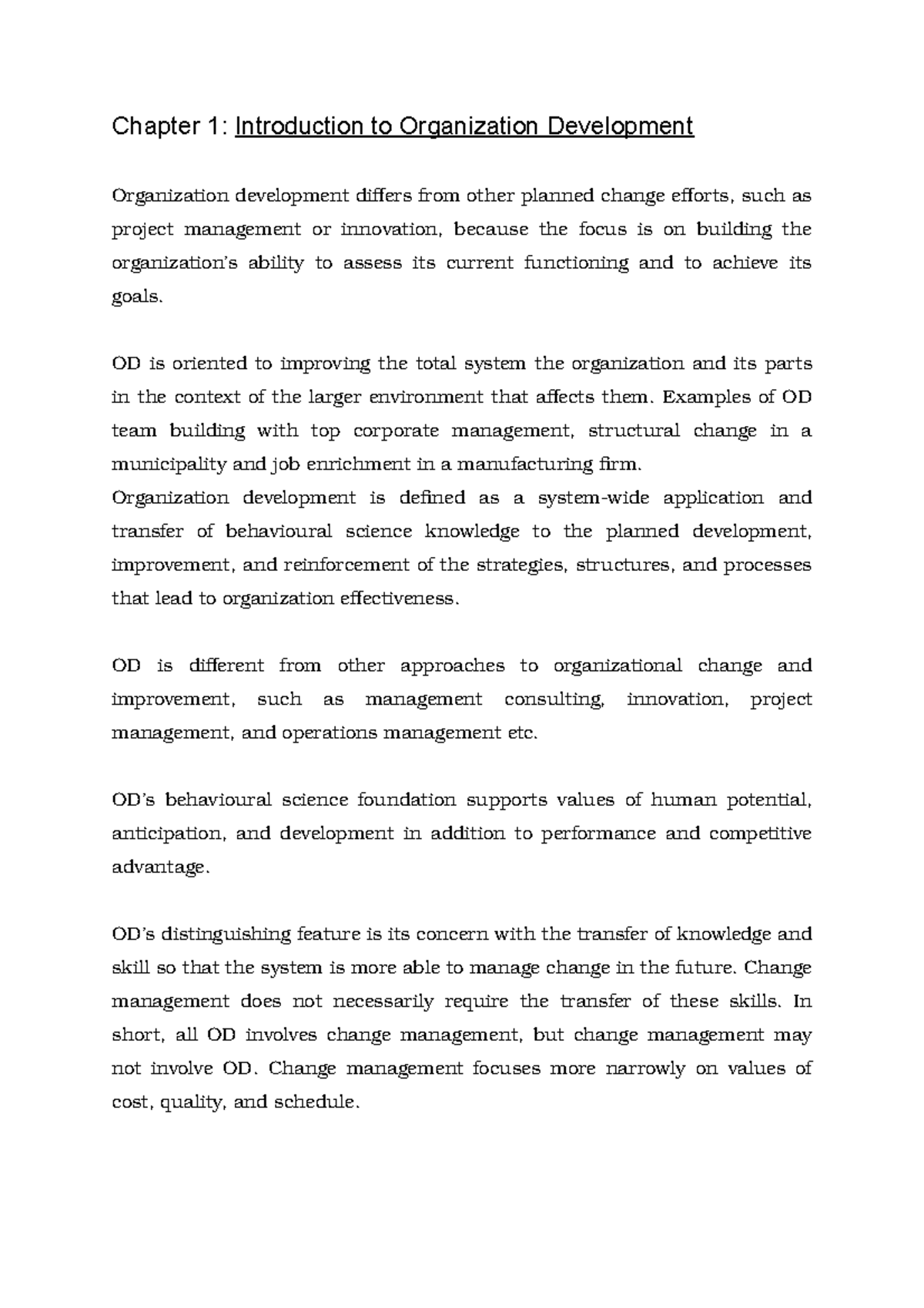 Chapter 1 - Copy - Organizational development - Chapter 1: Introduction ...