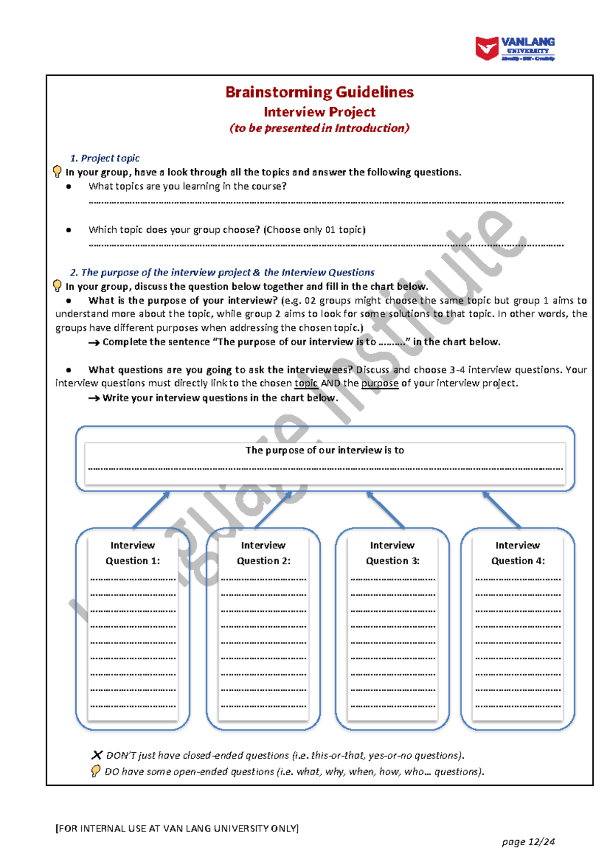 [PDF] Interview Project-Forms-2 - [FOR INTERNAL USE AT VAN LANG UNIVERSITY ONLY] Brainstorming ...