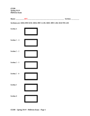 Midterm Exam Example Fall 2021 1 - CS 280 Midterm Exam Example Total Points: 50 1. (14 points, 1 ...