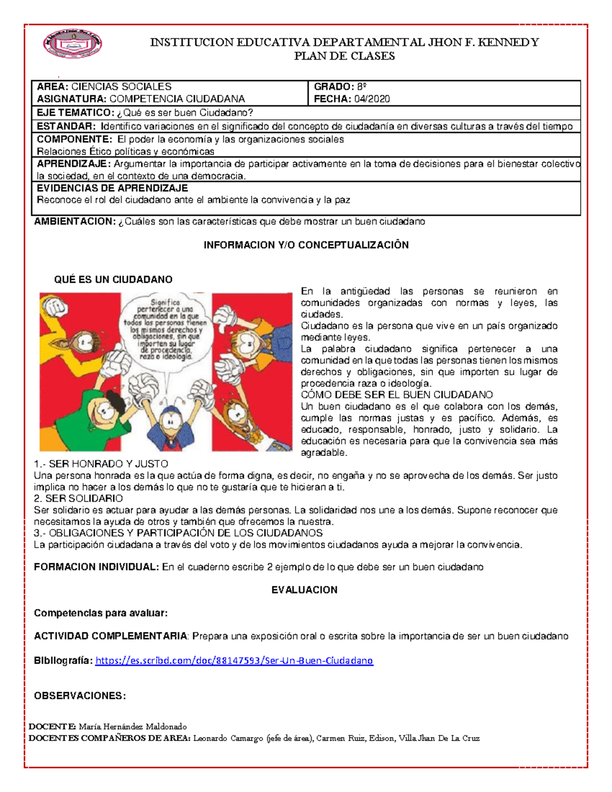 QUE ES SER UN BUEN Ciudadano para un estudiante - INSTITUCION EDUCATIVA ...