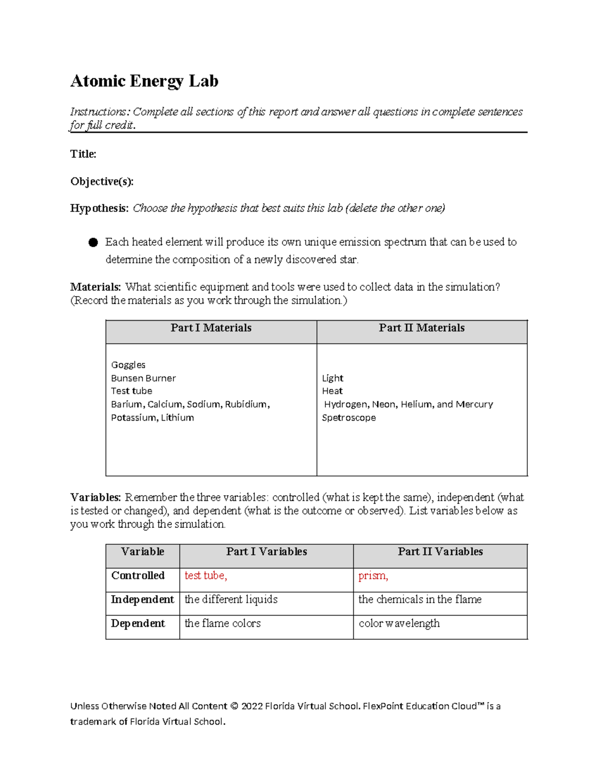 Atomic energy lab - chem - Atomic Energy Lab Instructions: Complete all ...