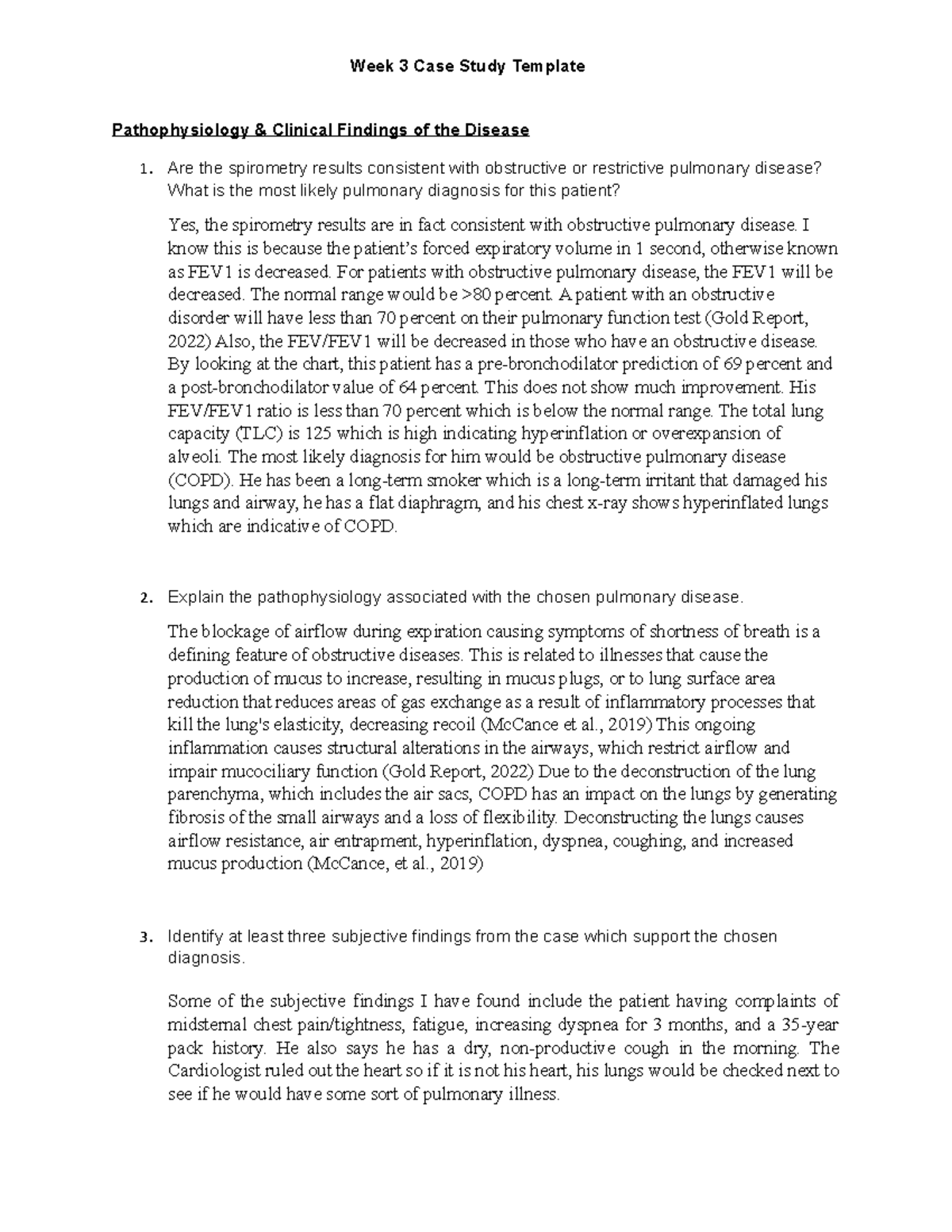 NR507 Week3 Case Study Template - Pathophysiology & Clinical Findings ...
