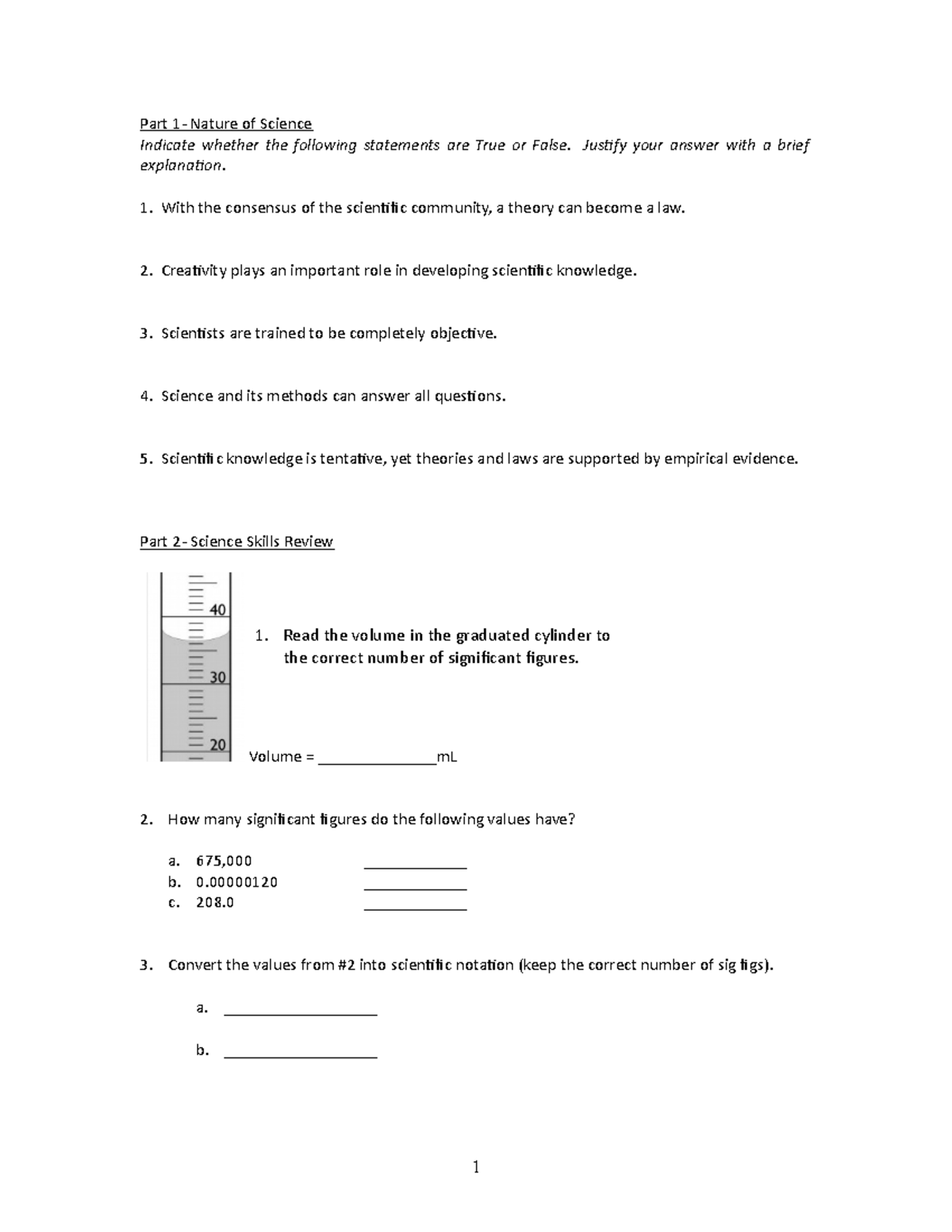 CHE+102+F22+Midterm+Study+Guide - Part 1- Nature of Science Indicate ...