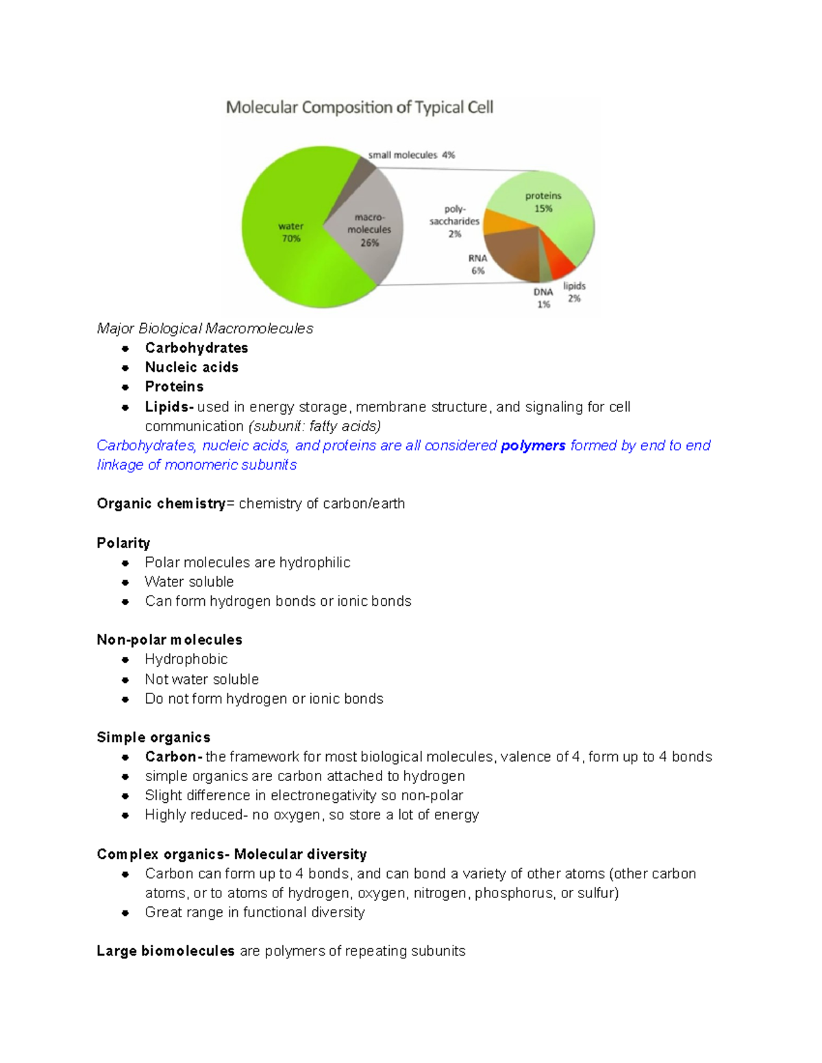 Lesson 03 Biological Macromolecules - Major Biological Macromolecules ...