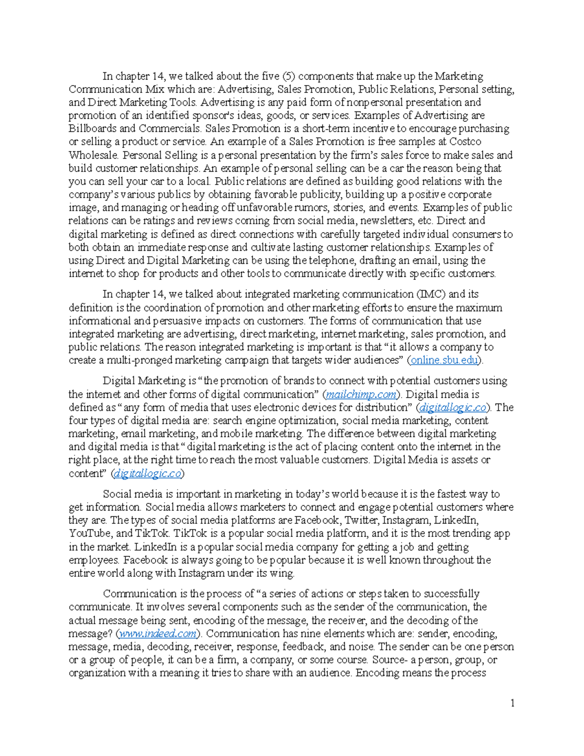 Mktg 300 written Assignment 3 In Chapter 14 We Talked About The Five mktg-300-written-assignment-3-in-chapter-14-we-talked-about-the-five