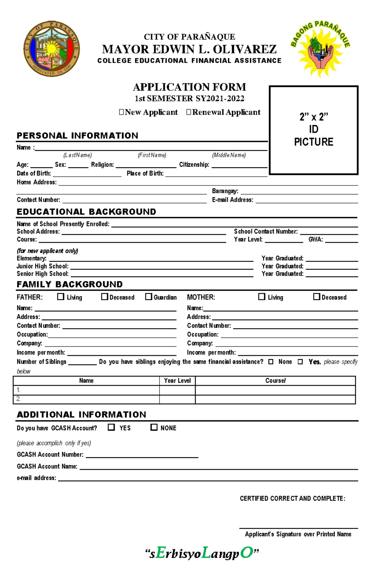 NEW Application FORM