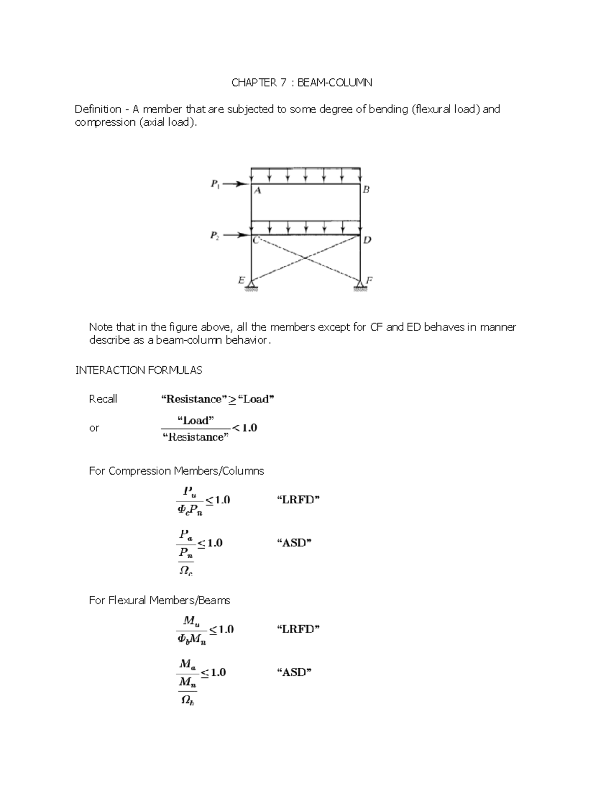 Beam-Columns-1 - A member that are subjected to some degree of bending ...