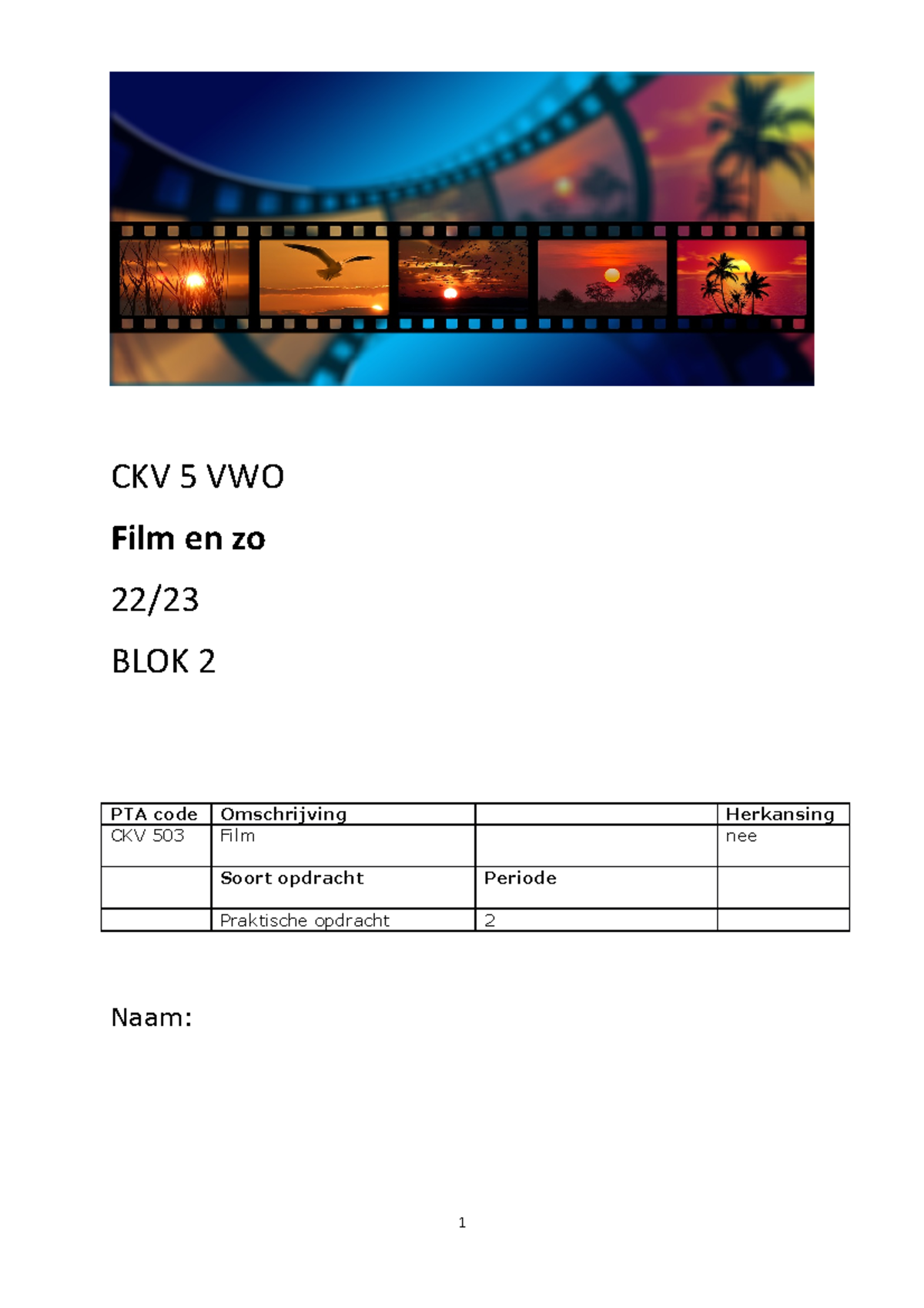 CKV 22-23 periodeboekje blok 2 film 5 VWO - CKV 5 VWO Film en zo 22/ BLOK 2 PTA code ...