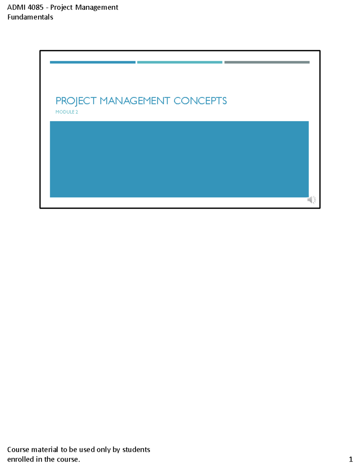 Module 2 - PM Concepts Part 1 Updated 2021 - PROJECT MANAGEMENT ...