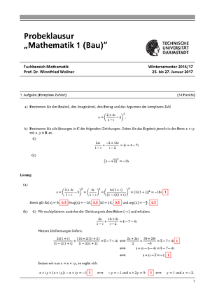 Mathe I Formelblatt - WiSe Stinner - Potenzgesetze: 2 + 2 = (+3 ...