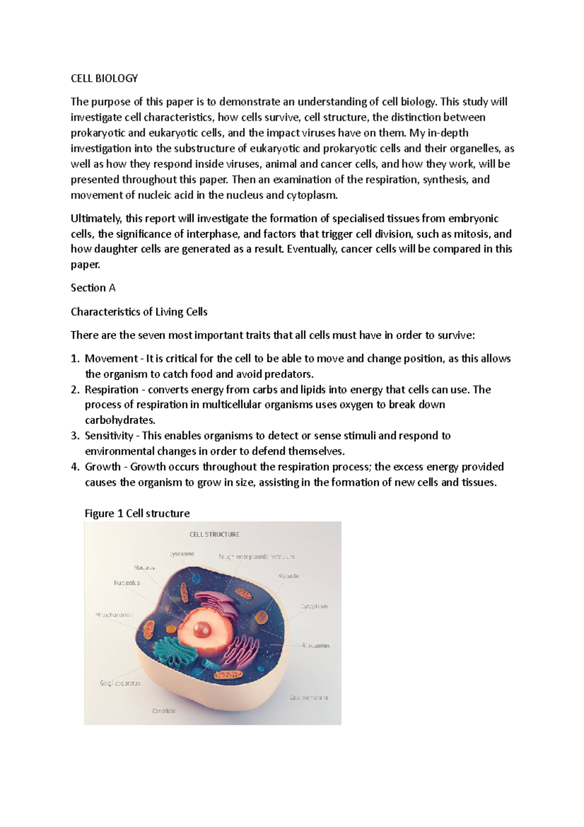 CELL Biology unit 5 updated - CELL BIOLOGY The purpose of this paper is ...