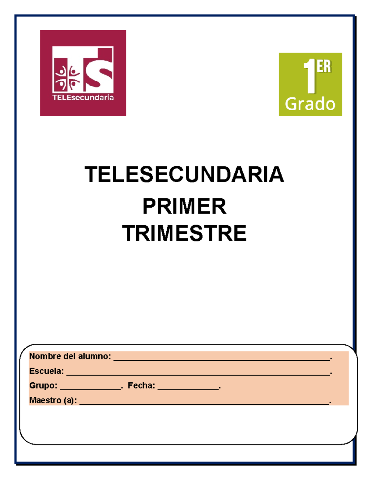 EX 1ro.1ER Trimestre Nuevo Modelo - TELESECUNDARIA PRIMER TRIMESTRE Nombre del alumno: - Studocu