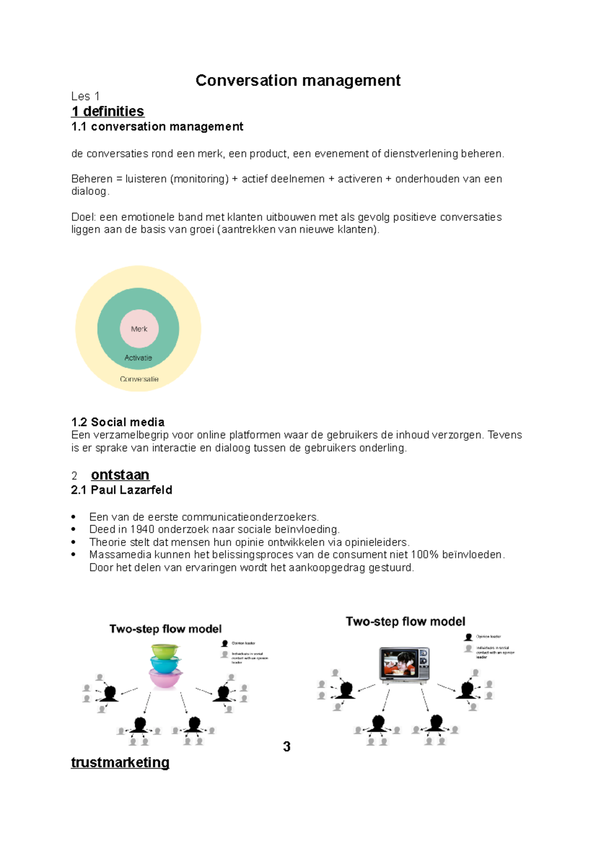 Conversation management - Beheren = luisteren (monitoring) + actief deelnemen + activeren ...