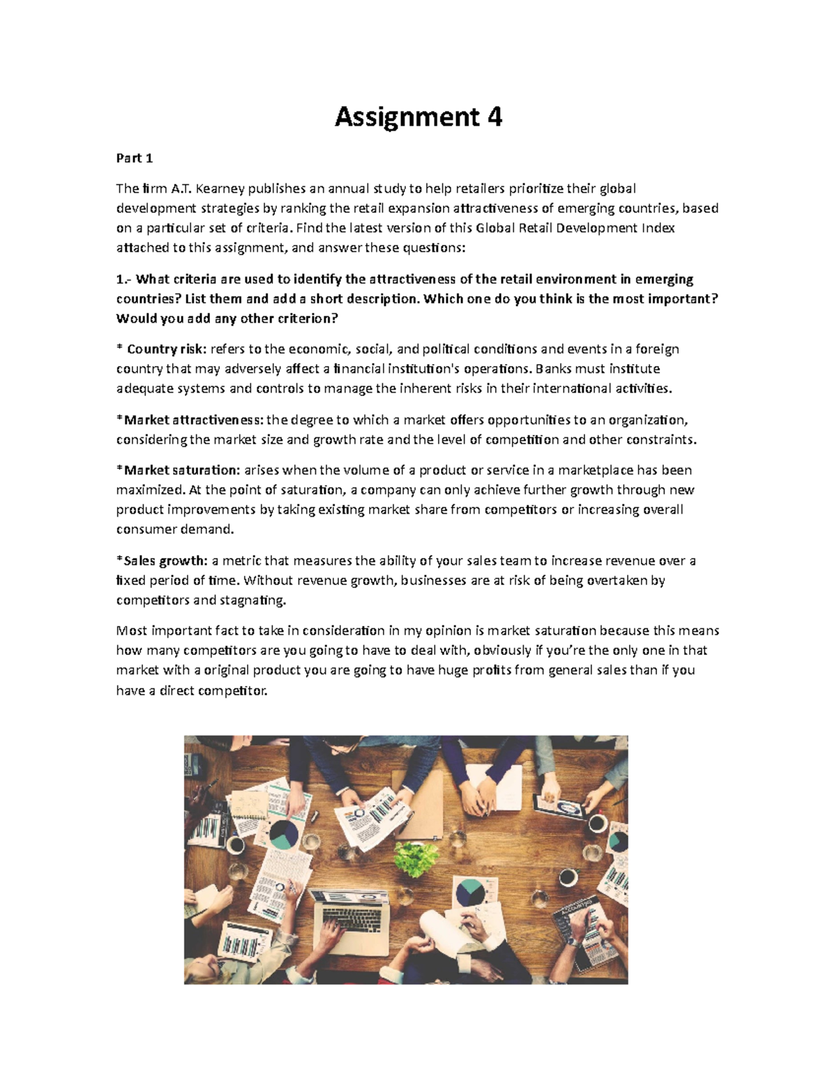 Assignment 4 - IEBO - ilfjdflkjgdflkjgdsflkgjdf - Assignment 4 Part 1 The firm A. Kearney ...