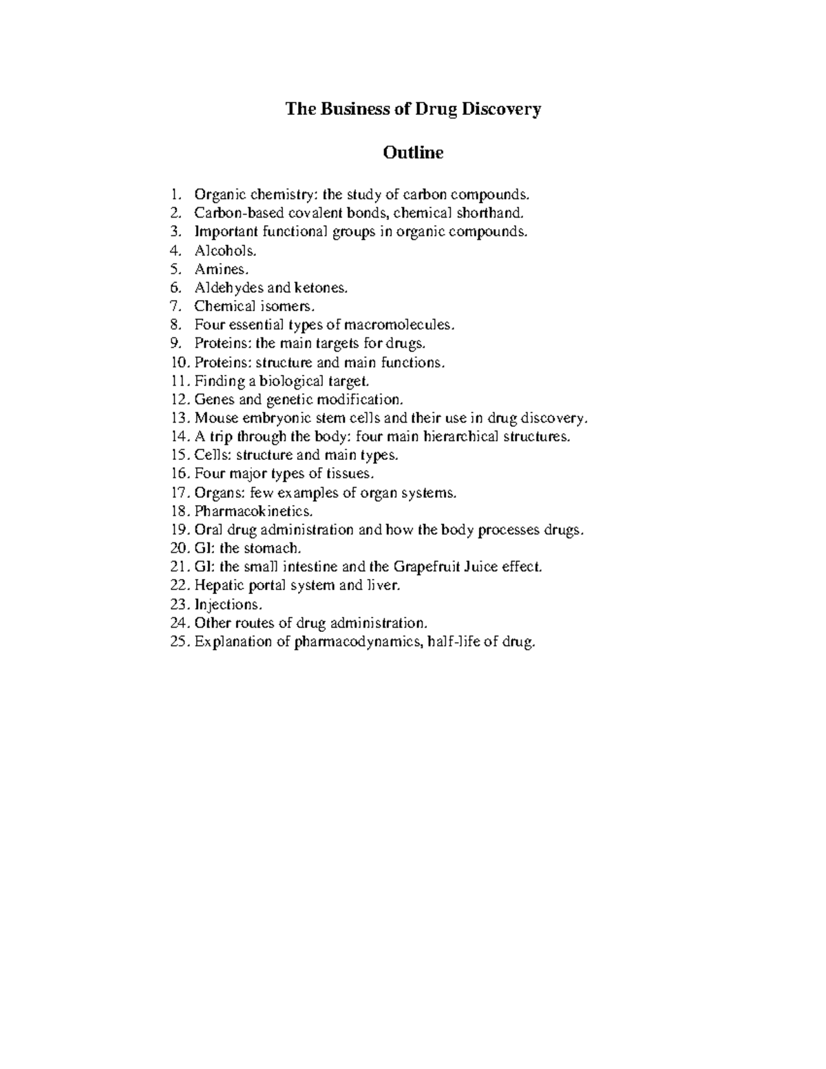 Outline Crash Course Chemistry Cell Biology Physiology - The Business ...