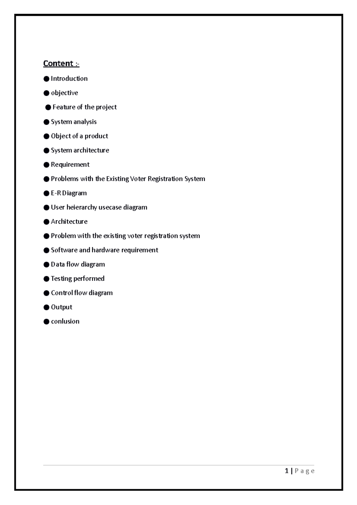 SEN(1)microproject - Content :- Introduction objective Feature of the project System - Studocu