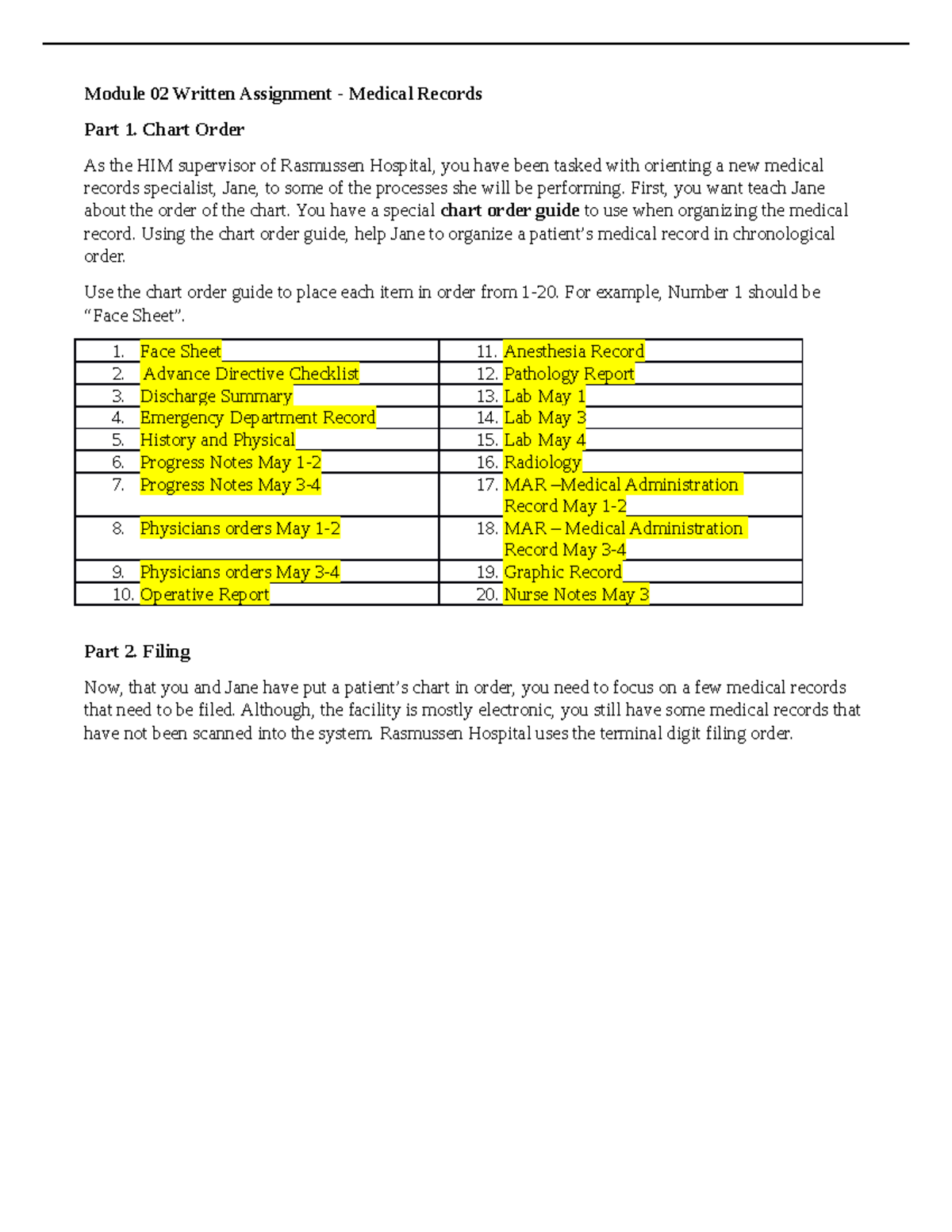 Medicalrecords 081518 - Module 02 Written Assignment - Medical Records ...