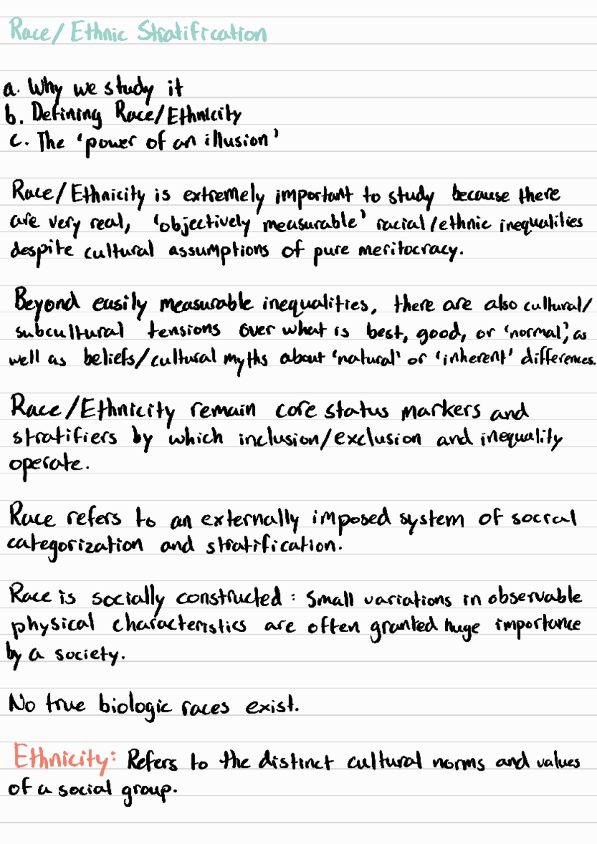 Sociology Race Ethnic Stratification - SOCIOL 101 - Studocu