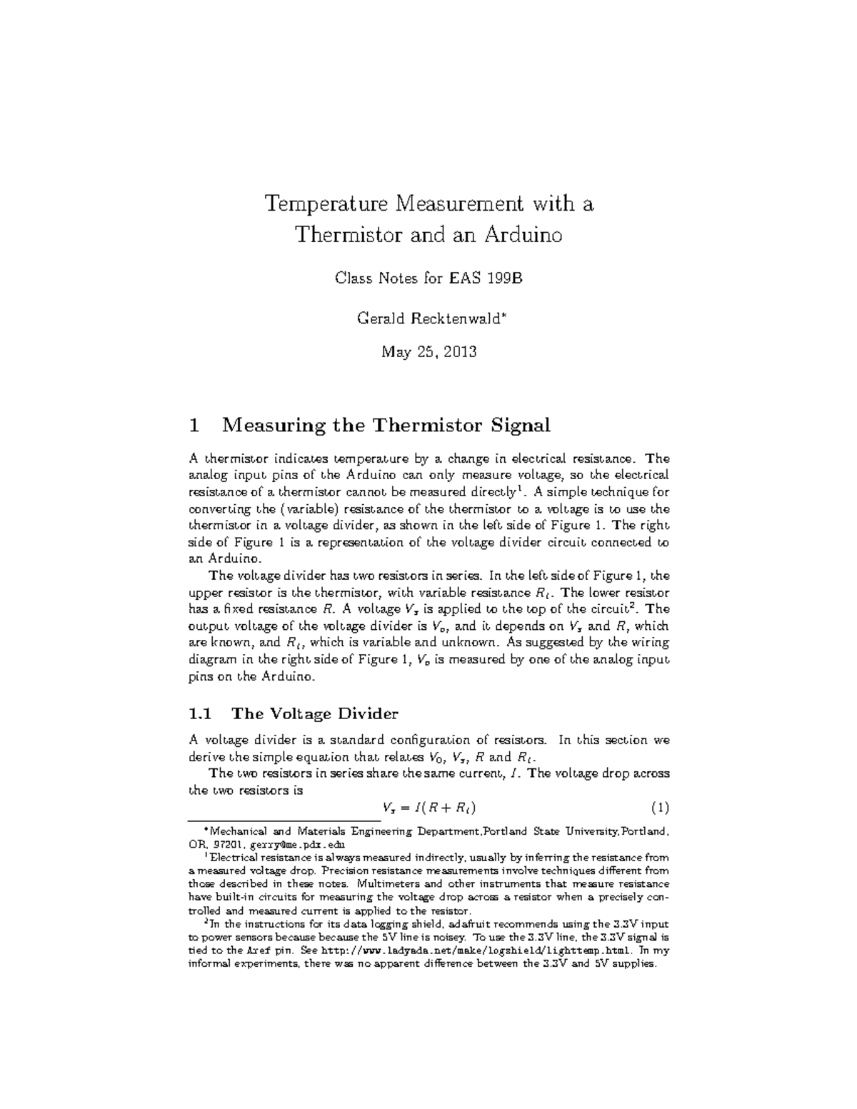 Thermistor Arduino - Temperature Measurement with a Thermistor and an ...