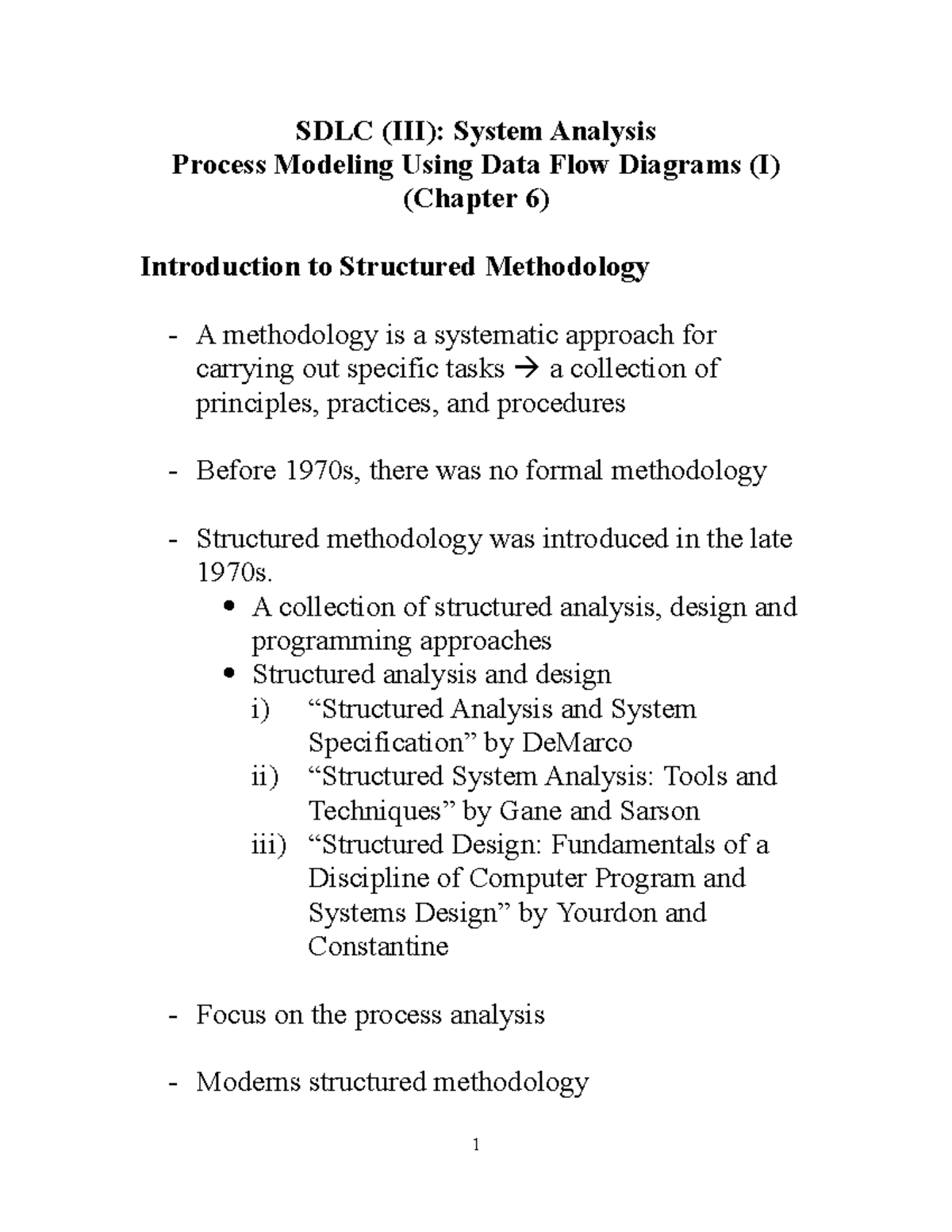 Note SA-DFD Part I - SDLC (III): System Analysis Process Modeling Using Data Flow Diagrams (I ...