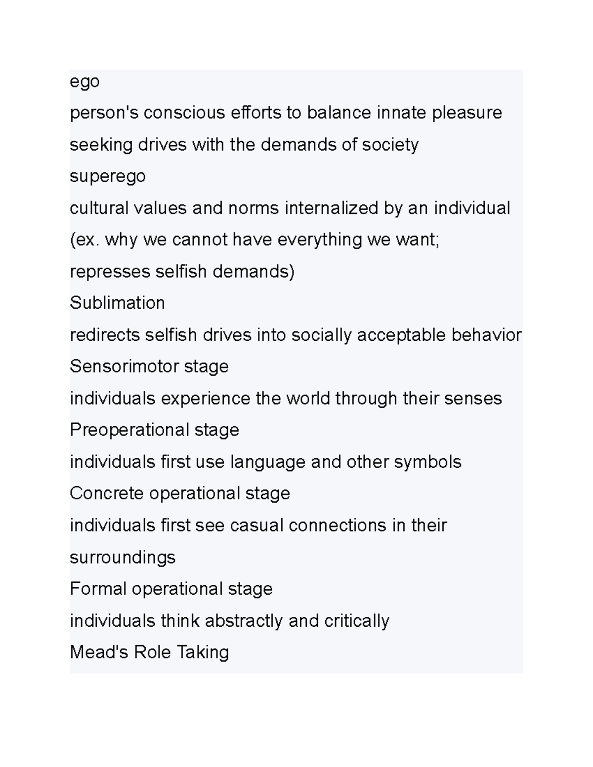 Intro to soc 4 - ego person's conscious efforts to balance innate ...