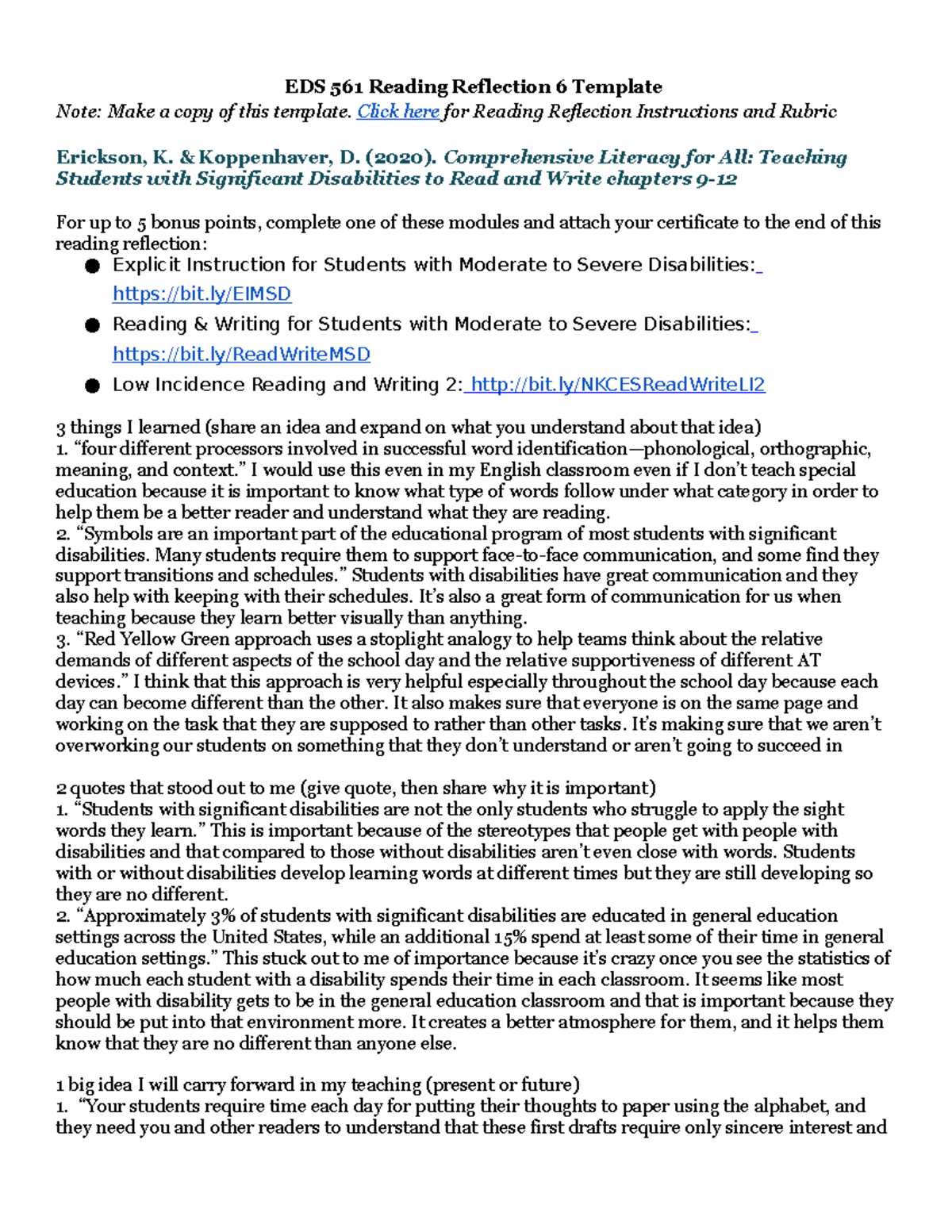 EDS 561 Reading Reflection 6 Template - EDS 561 Reading Reflection 6 ...