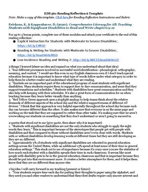 EDS 561 Reading Reflection 1 Template - EDS 561 Reading Reflection 1 ...