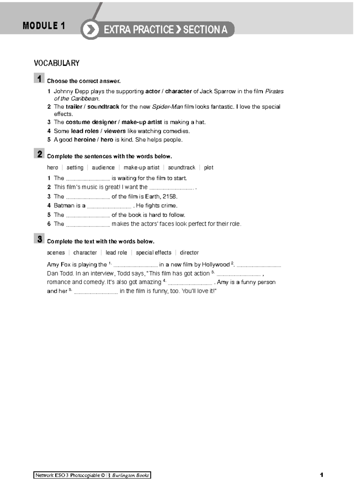 Módulo 1 inglés 3 ESO - Network ESO 3 Photocopiable © Burlington Books ...