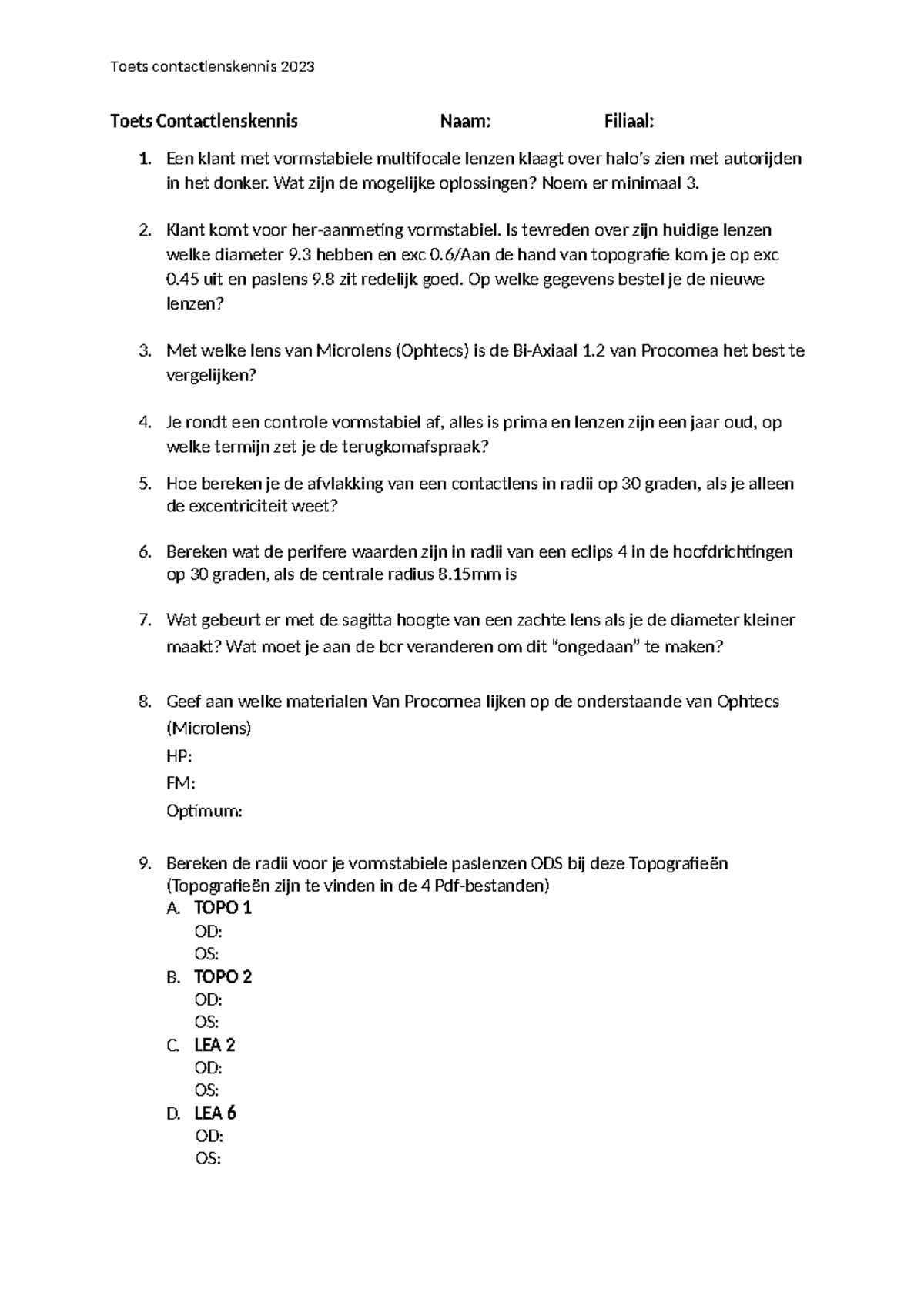 Lenskennis - Samenvatting Oog voor impact - Toets contactlenskennis ...