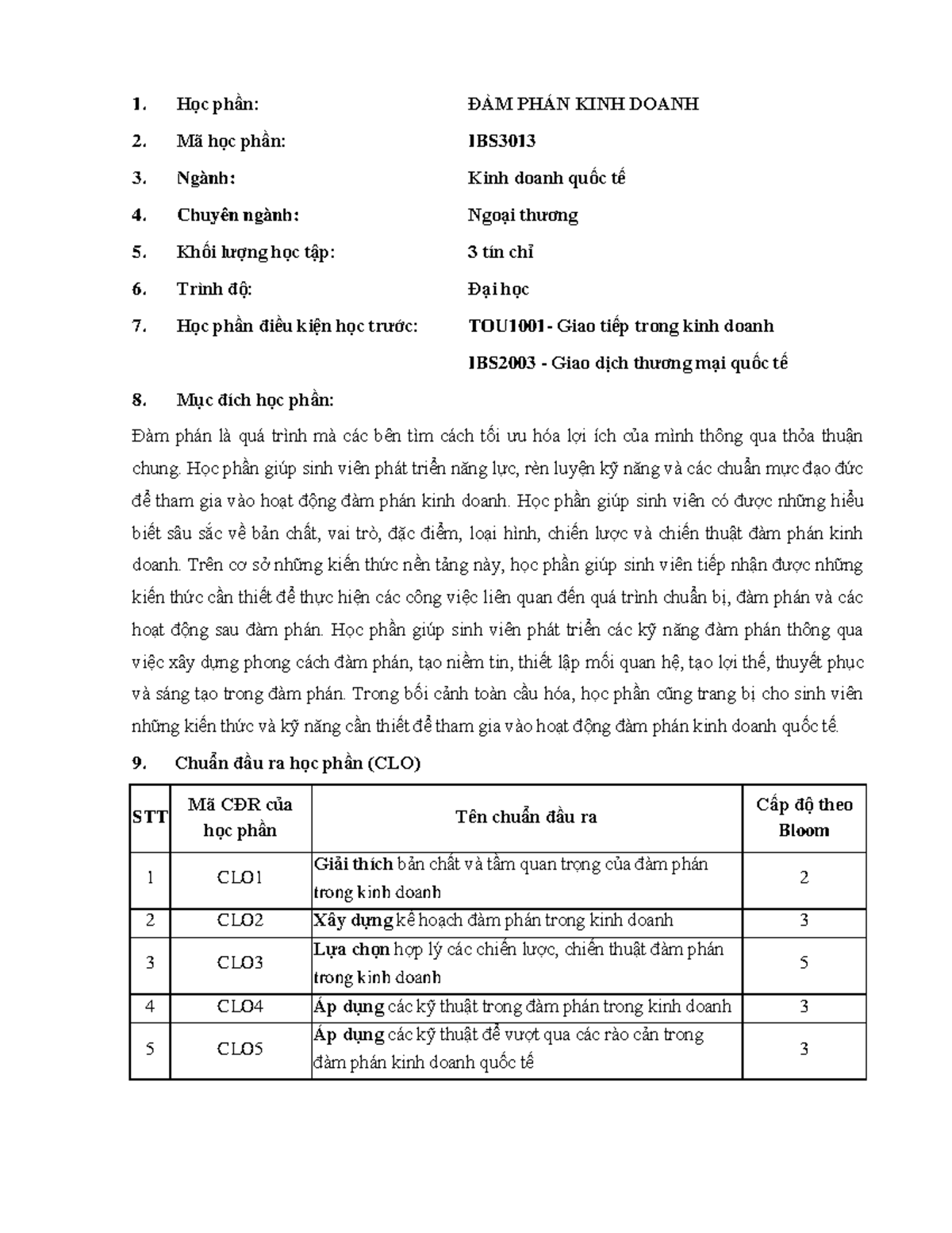 38-IBS 3013-Đàm phán trong kinh doanh - Học phần: ĐÀM PHÁN KINH DOANH ...