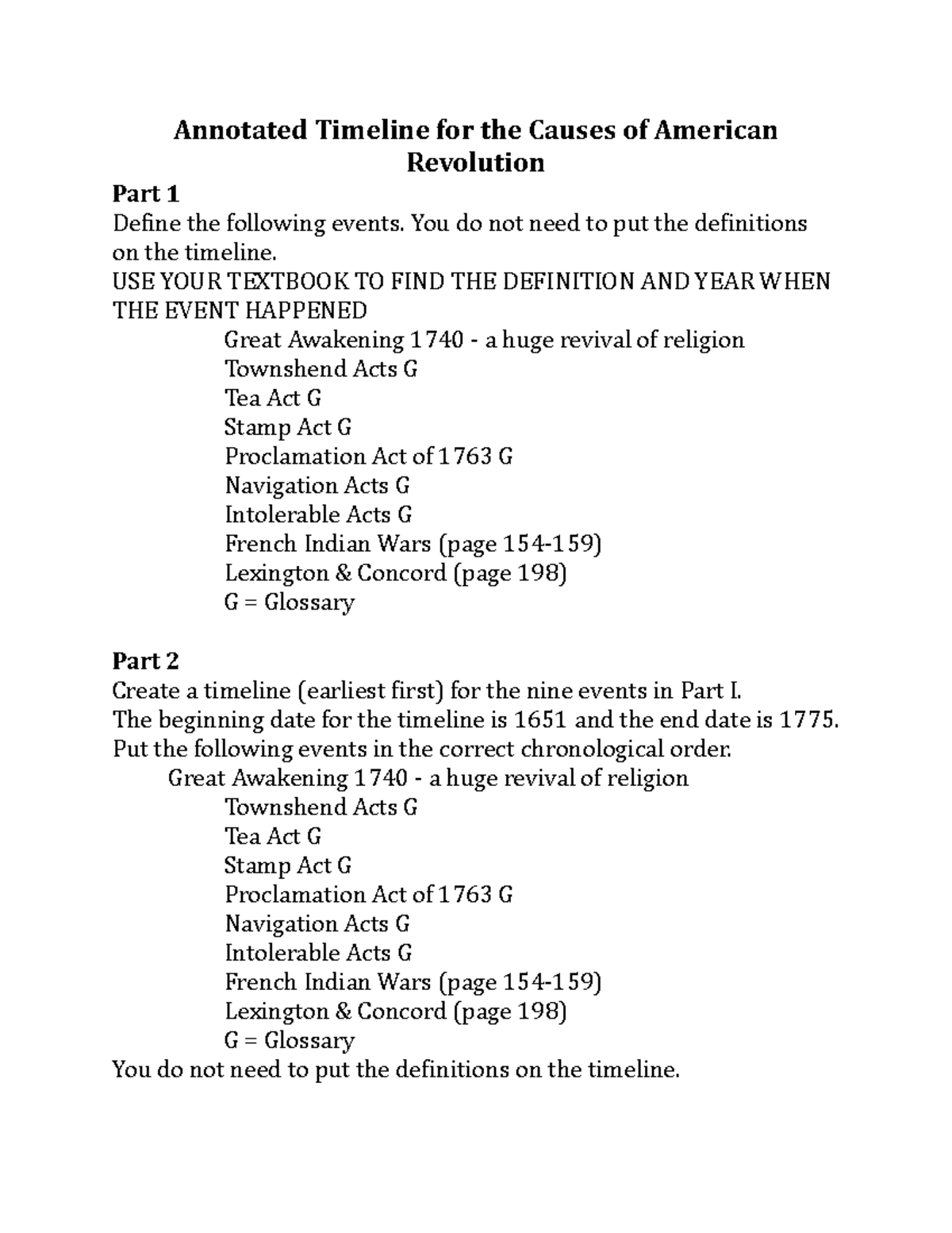 Annotated+Timeline+for+the+Causes+of+American+Revolution+F24 ...