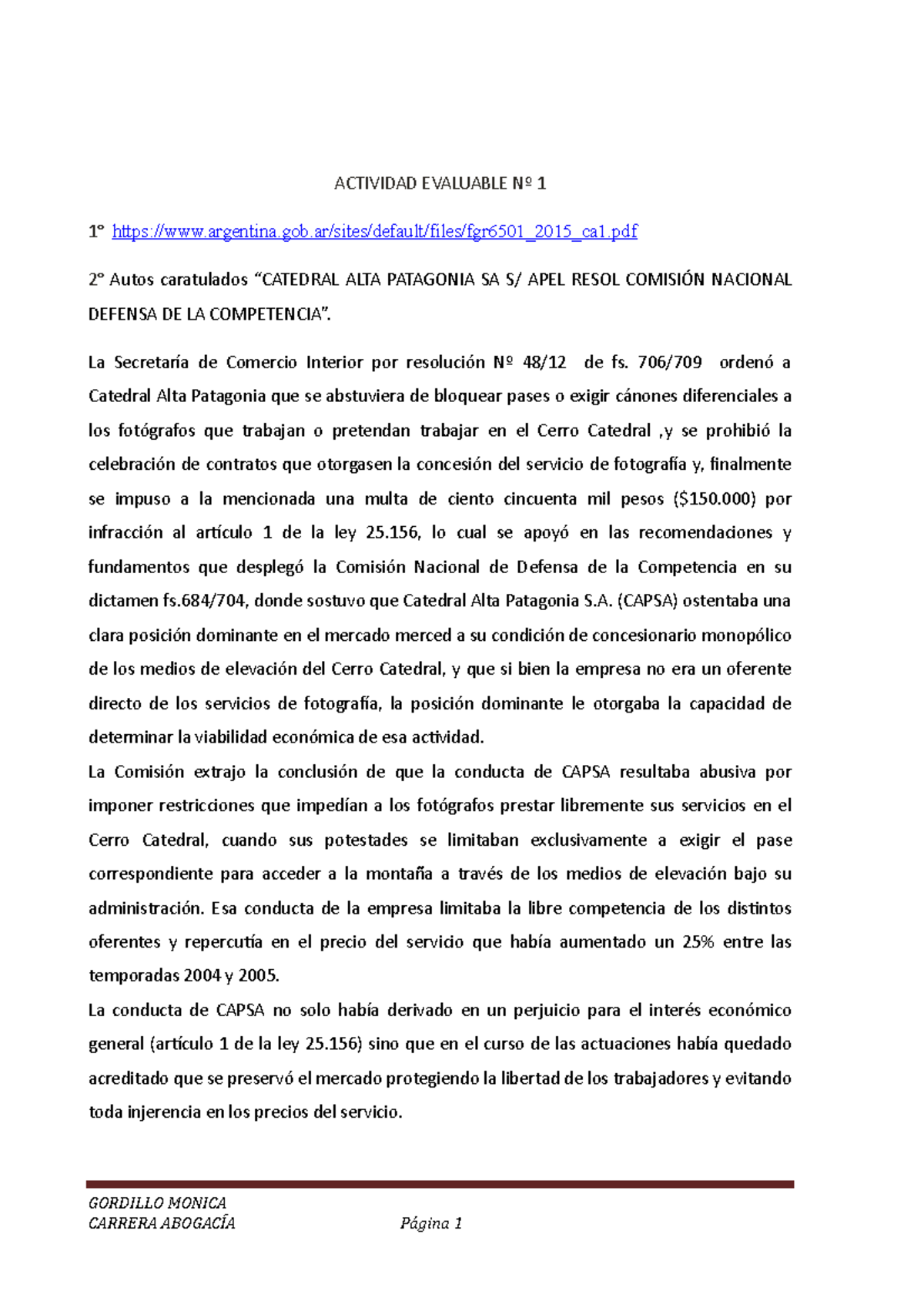 Actividad Evaluable Nº 1 Derecho Comercial - ACTIVIDAD EVALUABLE Nº 1 1 ...