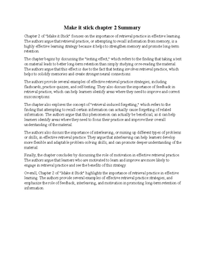 Make it stick - book notes, chapter 1 - Make it stick: book notes ...