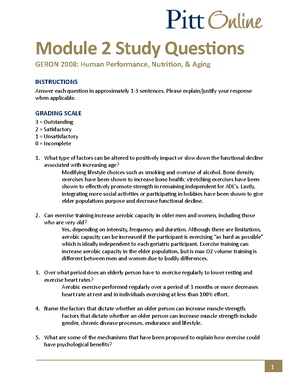 Module 11 Study Questions Answered - 1 Module 11 Study Questions GERON ...