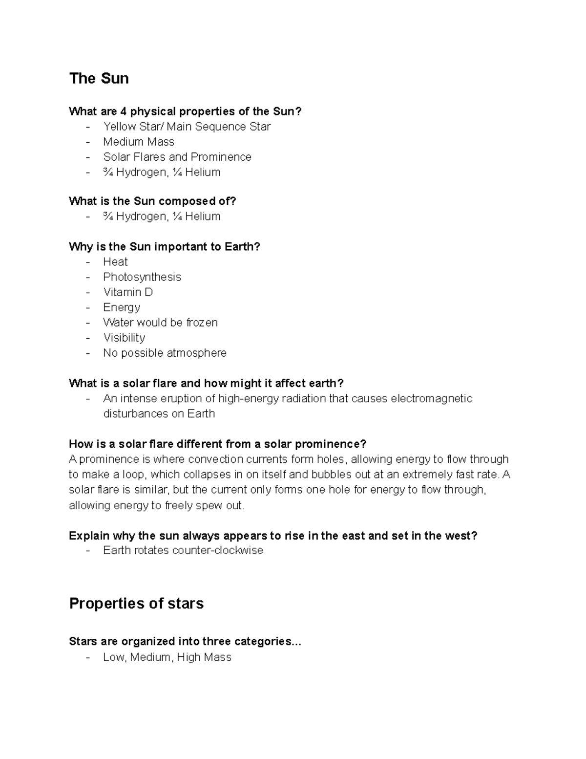 Astronomy unit test study sheet - ASTA01 - U of T - Studocu
