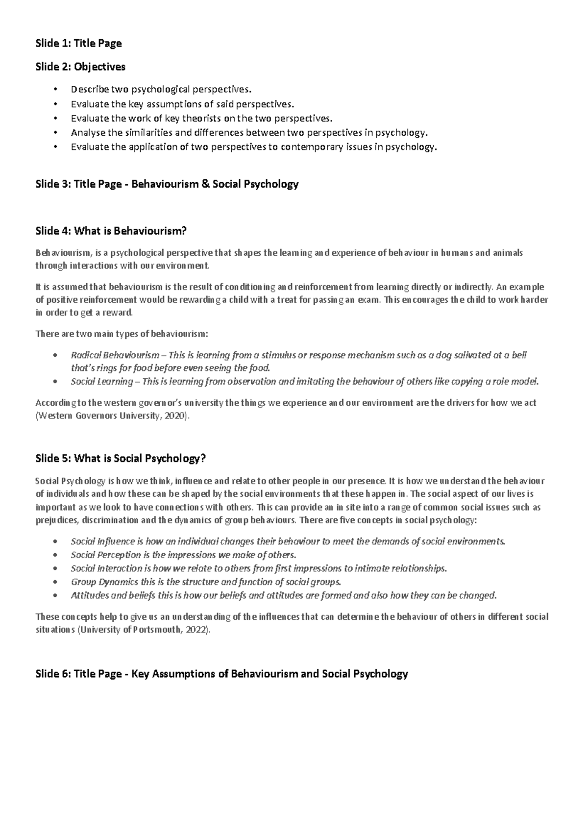 Unit 10 - Perspectives in Psychology Presentation Script - Slide 1 ...