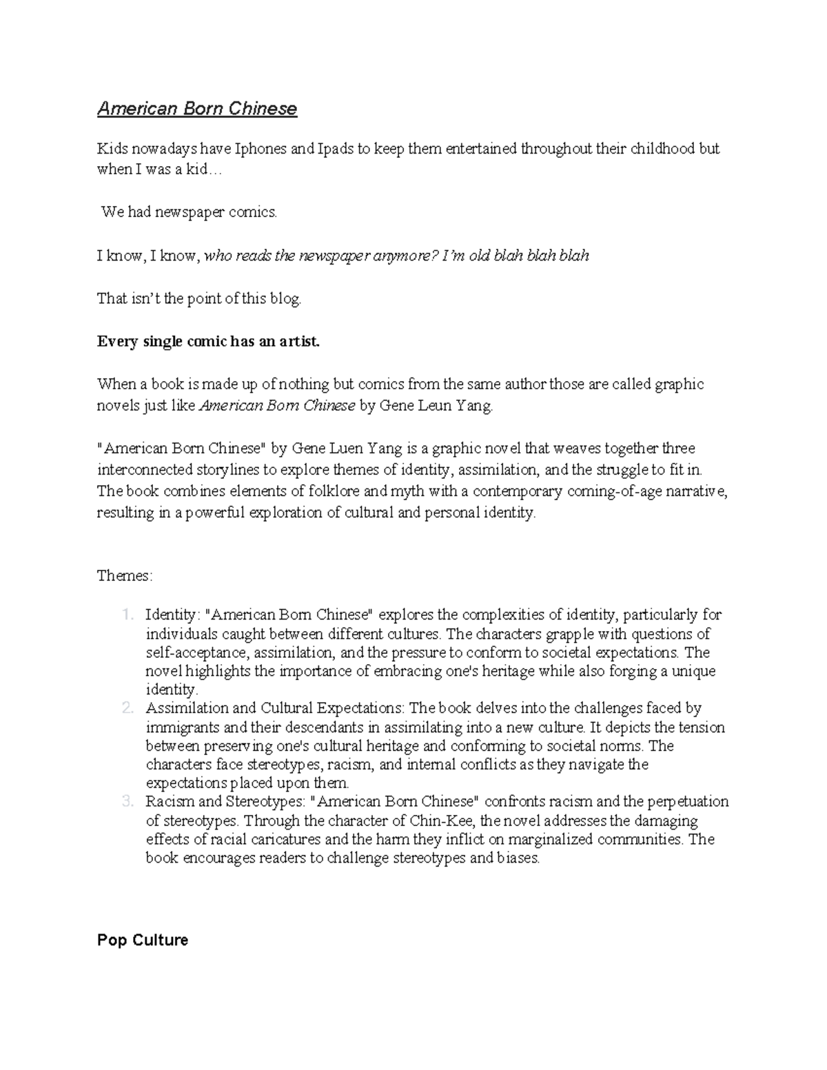 American Born Chinese LBE #4 - American Born Chinese Kids nowadays have ...