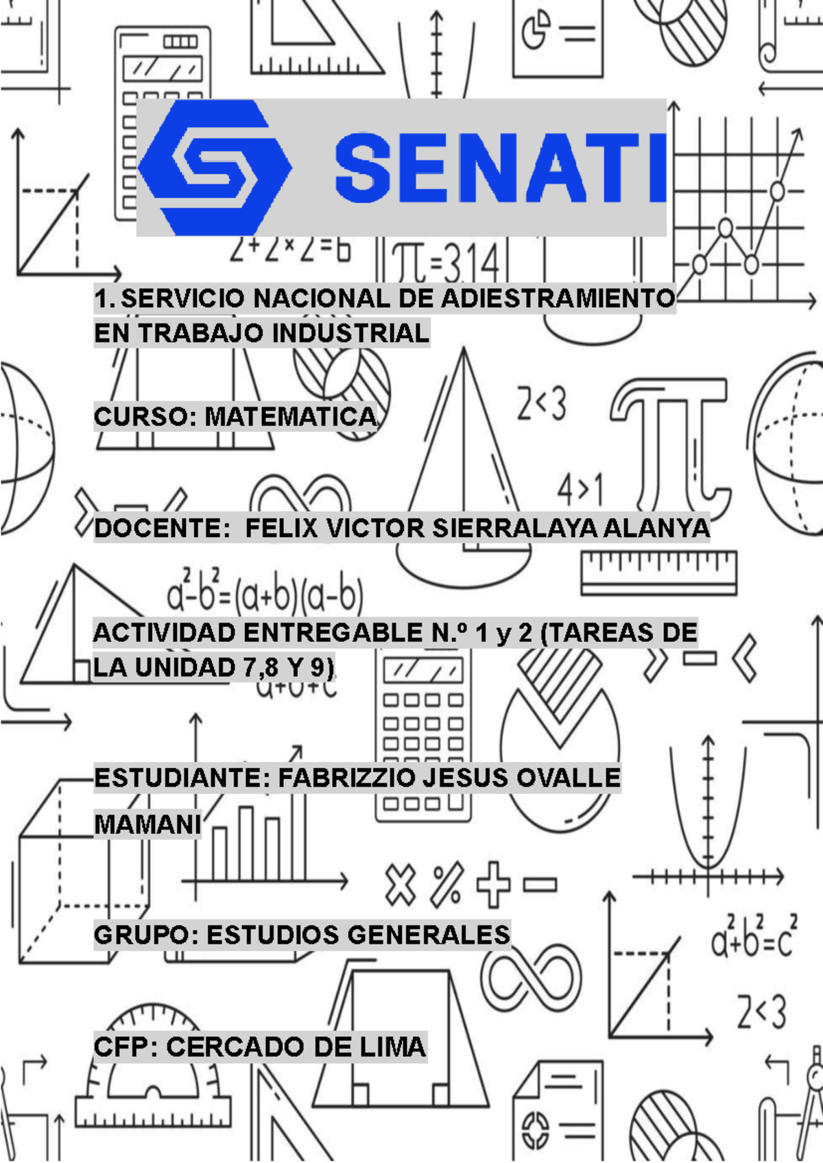 Entregable 01-02 Matematica - Suma, resta multiplicación y división, matemáticas - Studocu