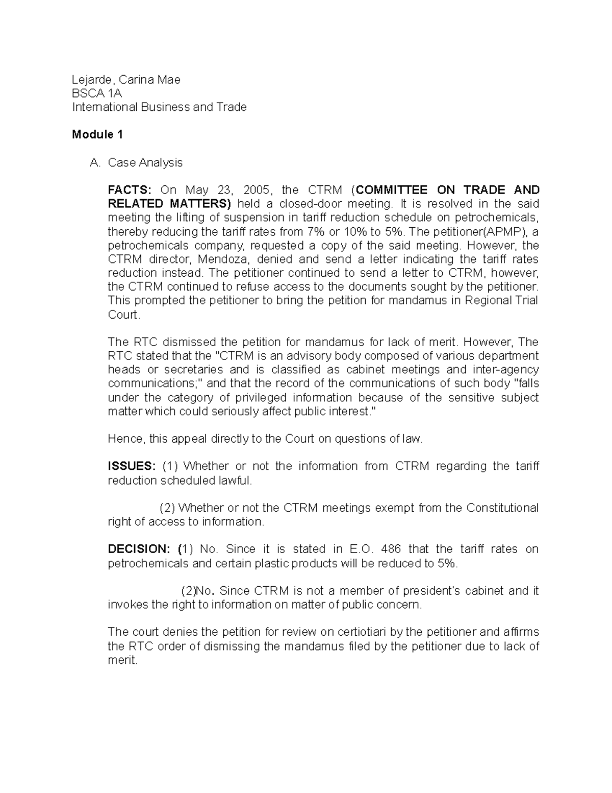 Lecture notes in International Business and Trade - business ...