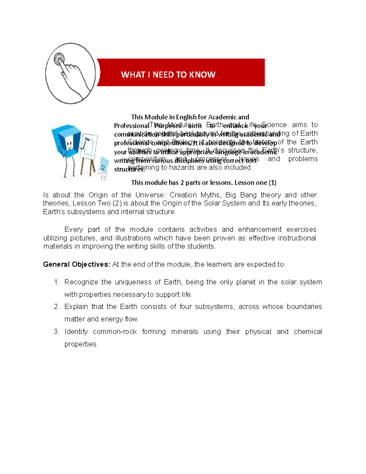 Earthlife- Lesson-1-4 2021-2022 - Is about the Origin of the Universe ...